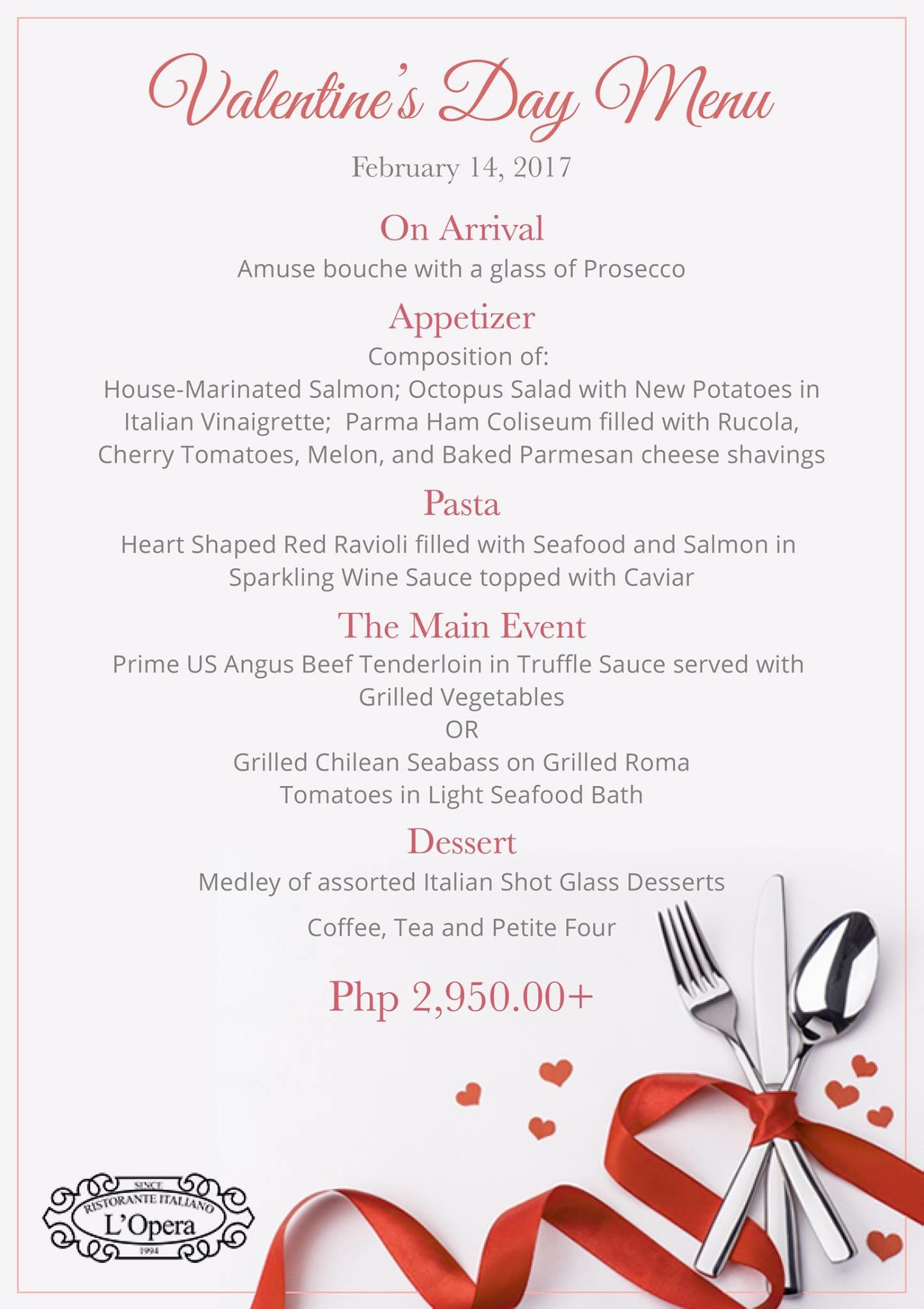 Celebrate Valentine’s Day with L’Opera Ristorante Italiano | Philippine ...
