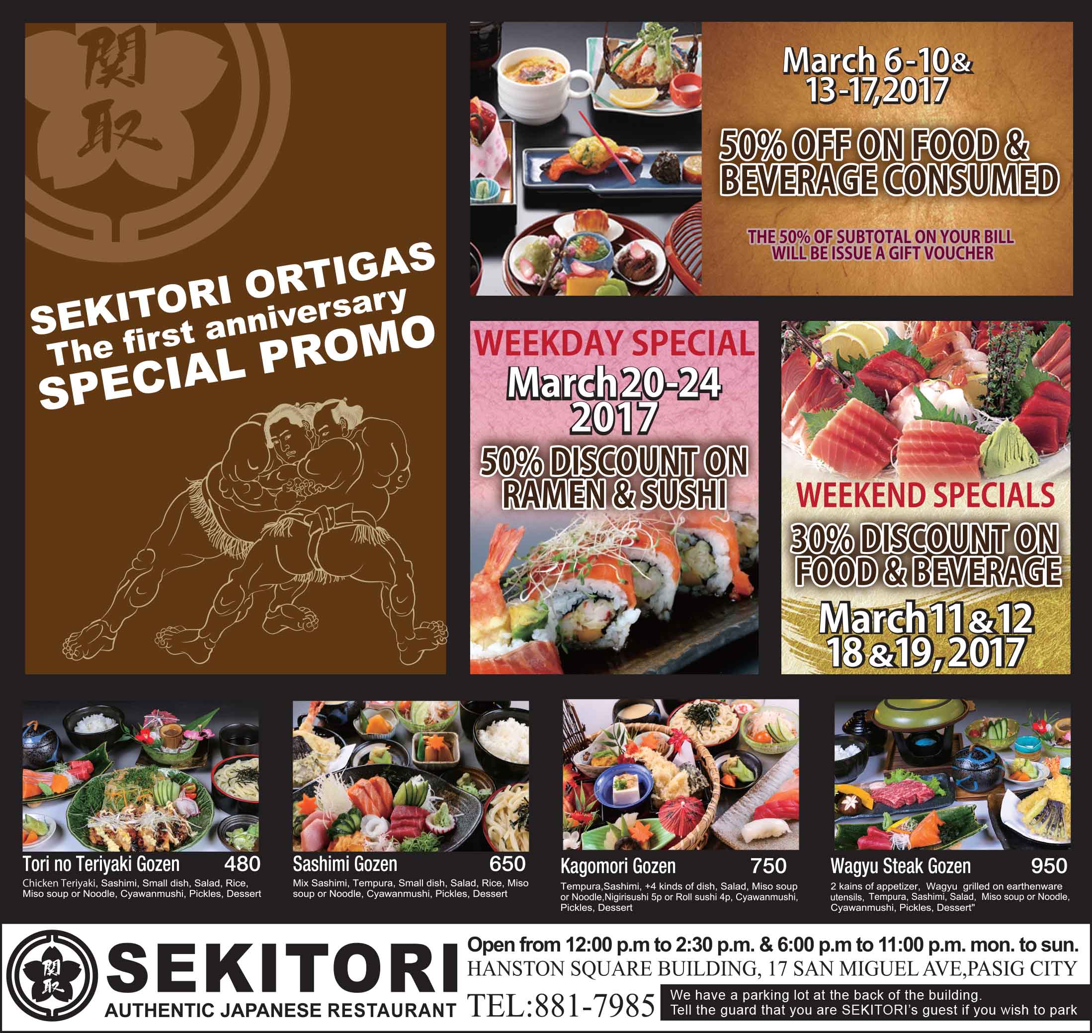 Sekitori Ortigas’ Anniversary Promo | Philippine Primer