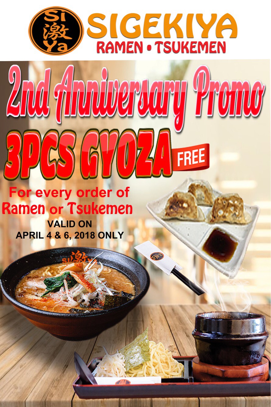 Sigekiya celebrates 2nd anniversary with exciting promos this April ...