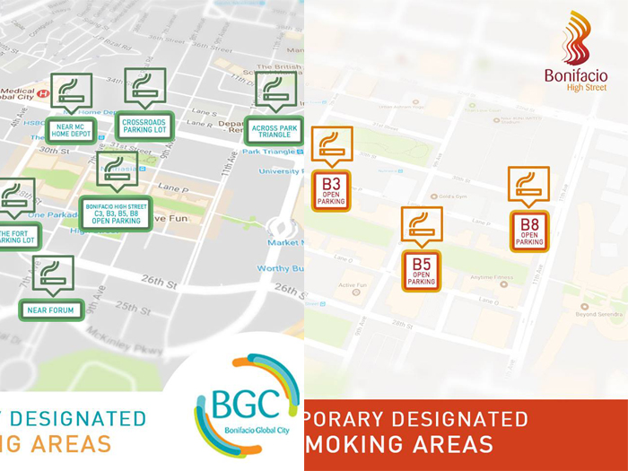 BGC announces location of Temporary Smoking Areas | Philippine Primer