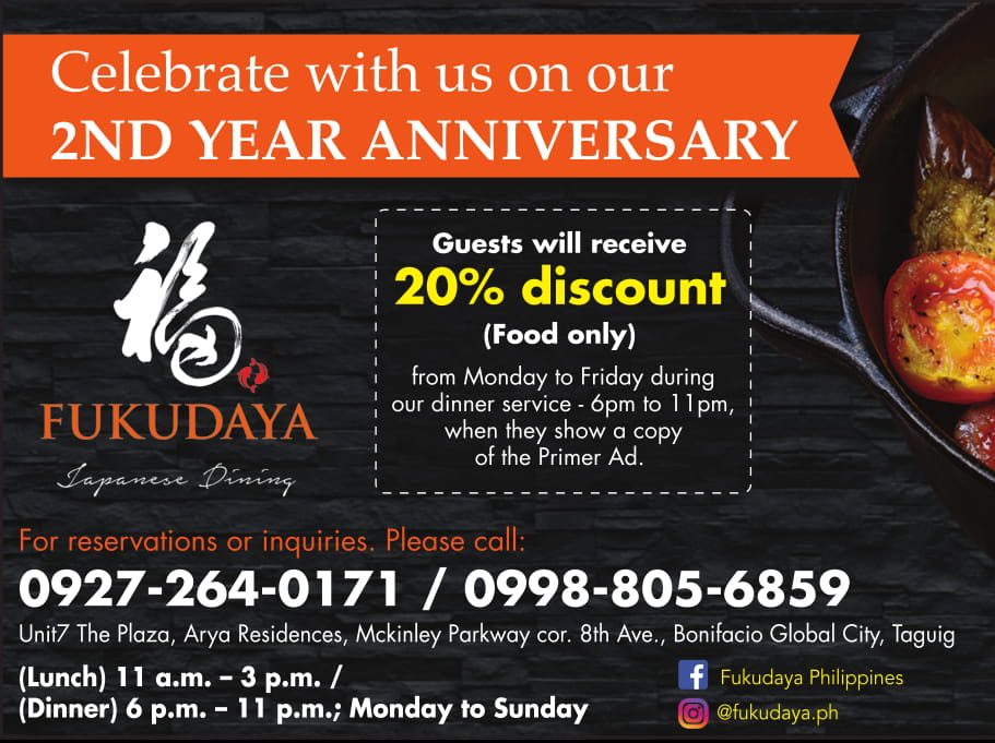 PROMO: Fukudaya in BGC Gives out Special Discount for Second ...