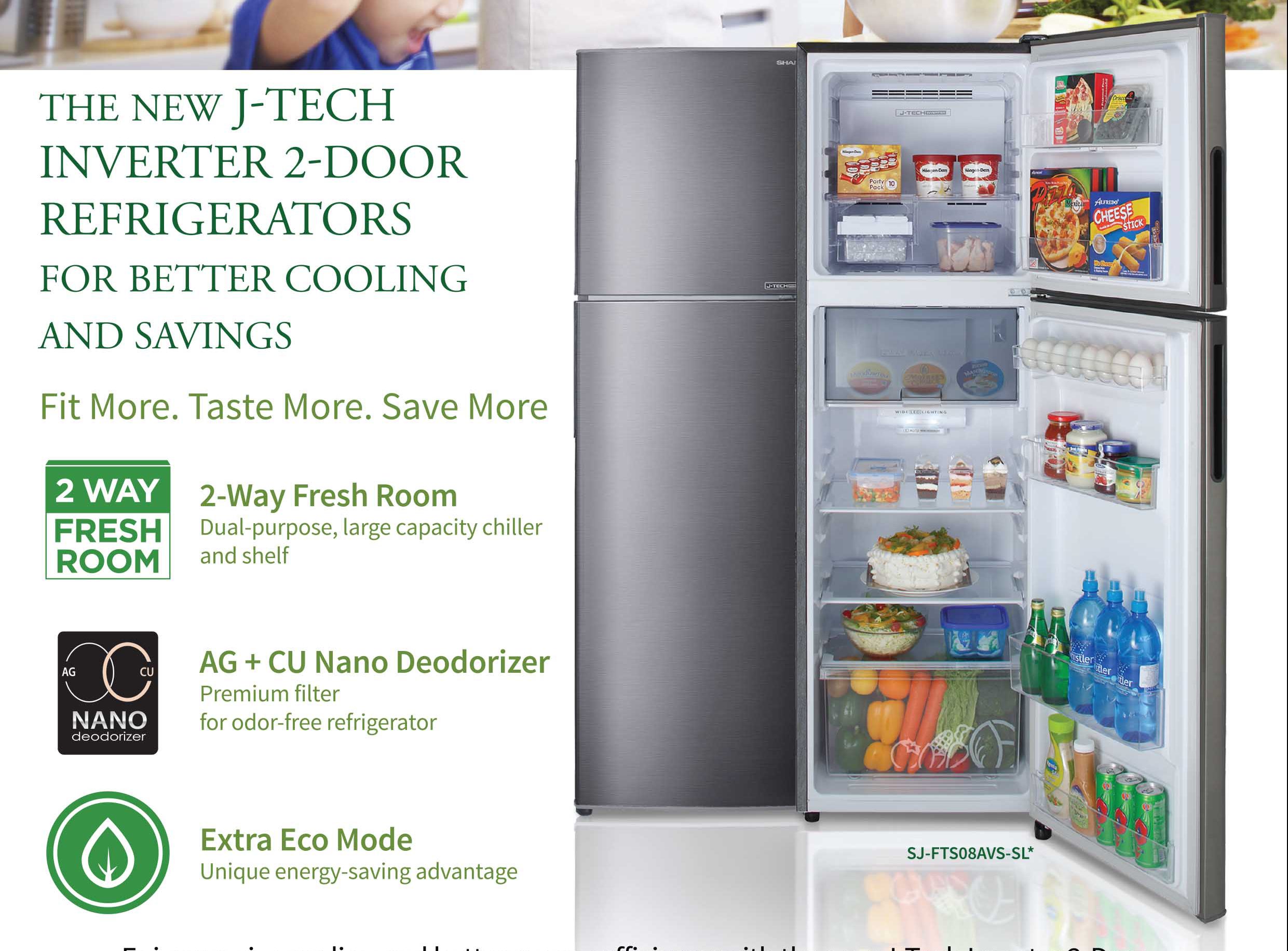 For Better Cooling and Savings: Sharp’s New J-Tech Inverter 2-Door ...