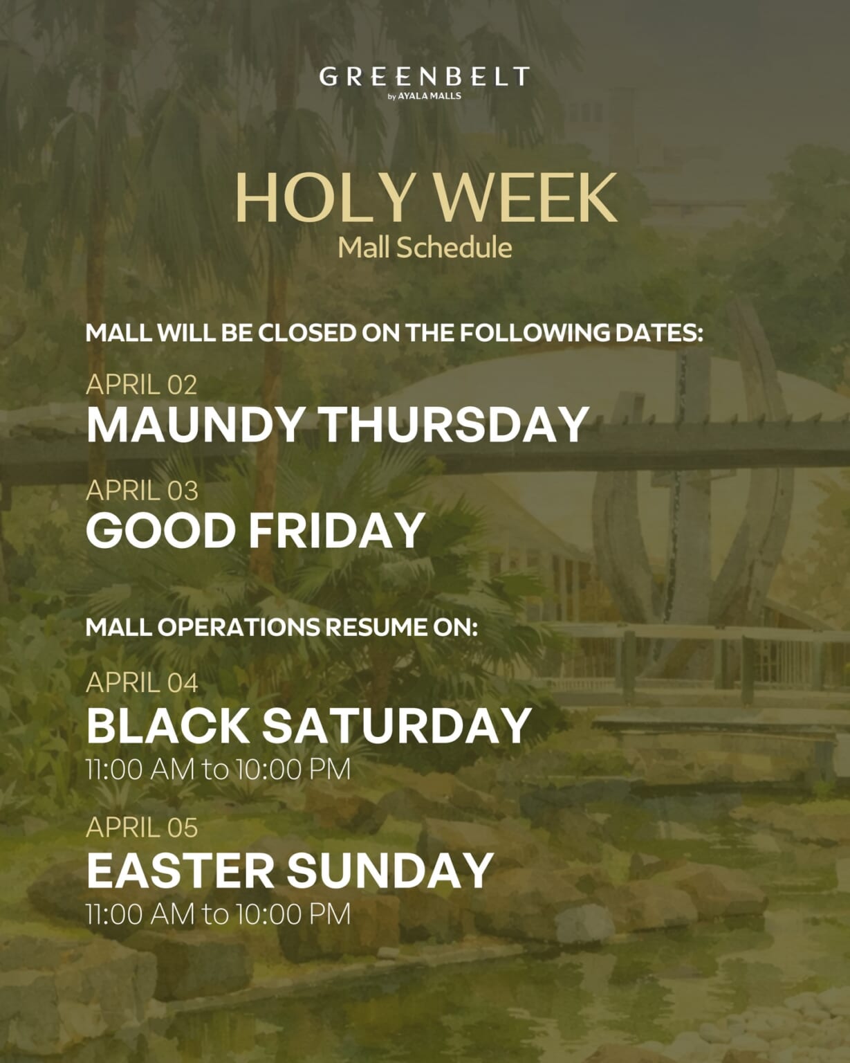 GUIDE: Adjusted Mall Hours for Holy Week 2026 | Philippine Primer