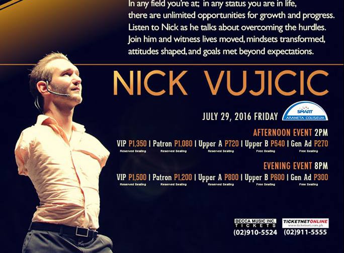 Nick Vujicic: Limitless Possiblities Live in Manila! | Philippine Primer