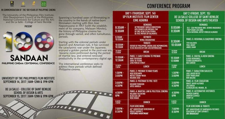 Sandaan: Philippine Cinema Centennial Conference | Philippine Primer