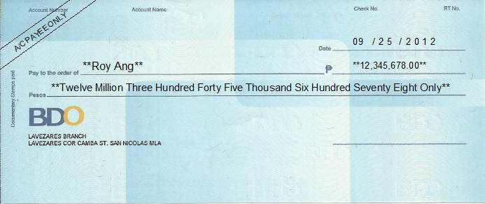 Tips On Writing A Bank Check In The Philippines Philippine Primer